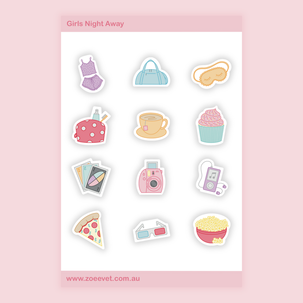 Girls Night Away Sticker Pack – Zoe Eve T