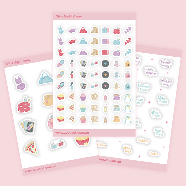 Girls Night Away Sticker Pack – Zoe Eve T